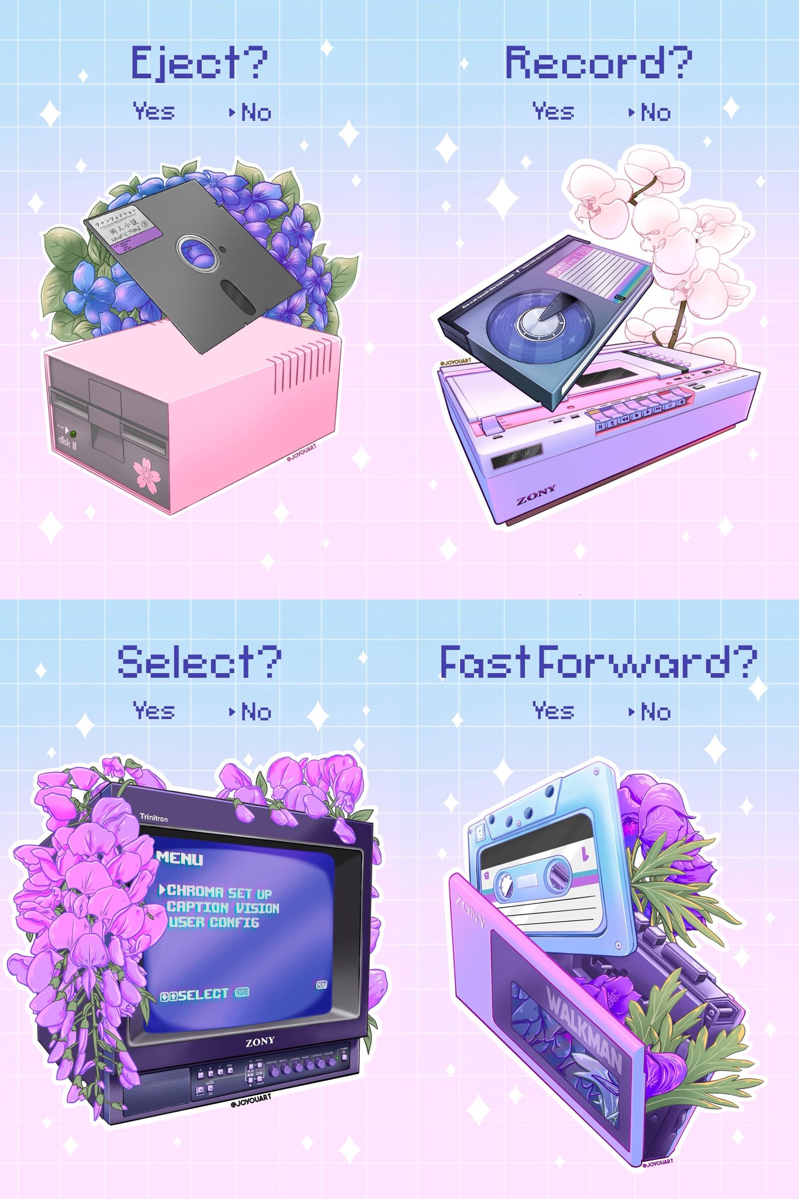 Pastel Nostalgia Postcard Prints: 90s-2000s Tech Art - Etsy