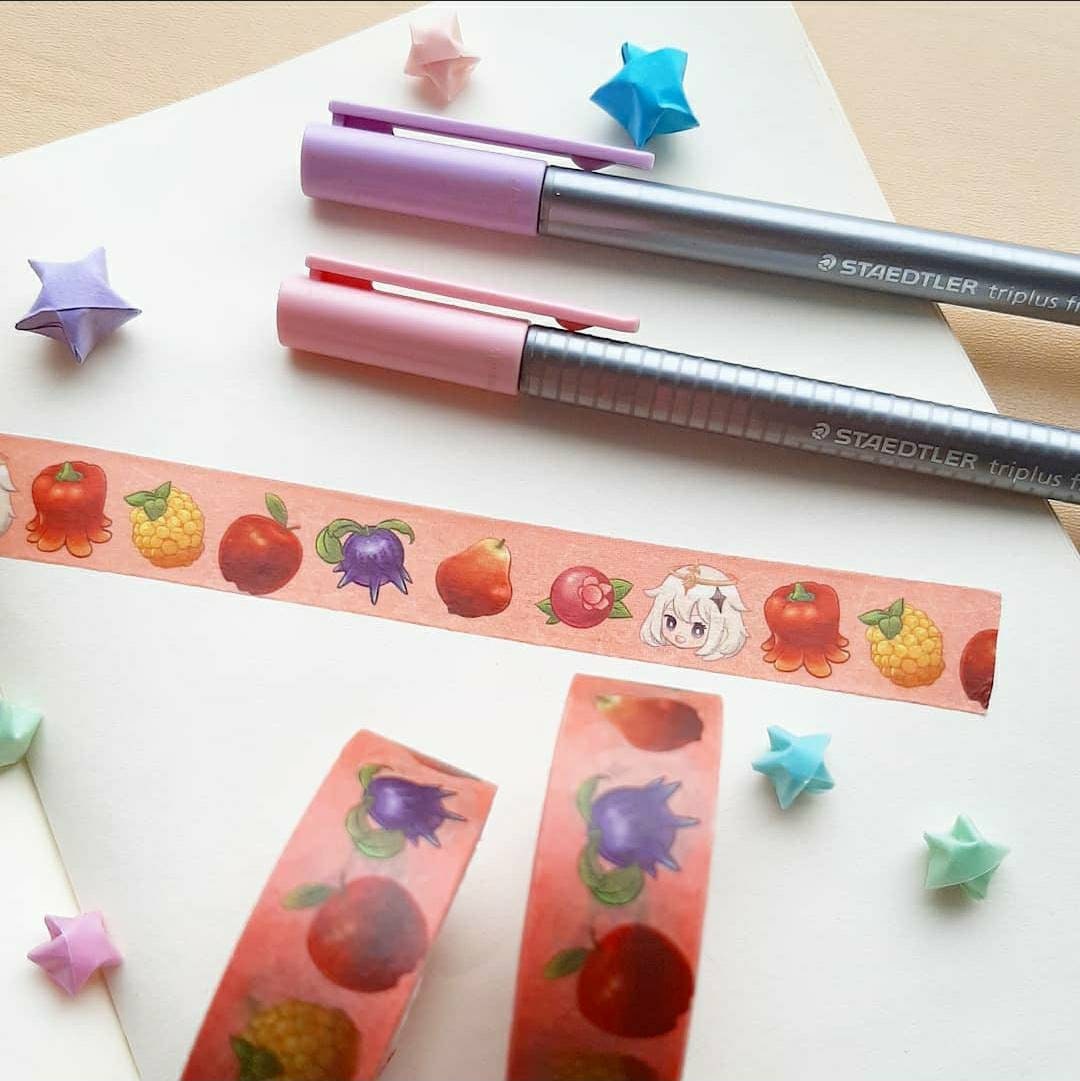 Genshin Impact Washi Tape: Paimon & Fruit Design (15mm) - Etsy