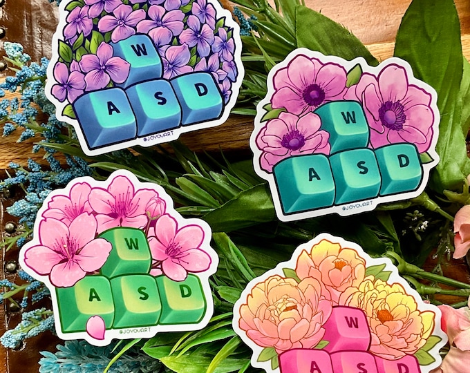 WASD PC Gaming Stickers | Art, Gamer, Kawaii, Anime, Lofi, Egirl ...
