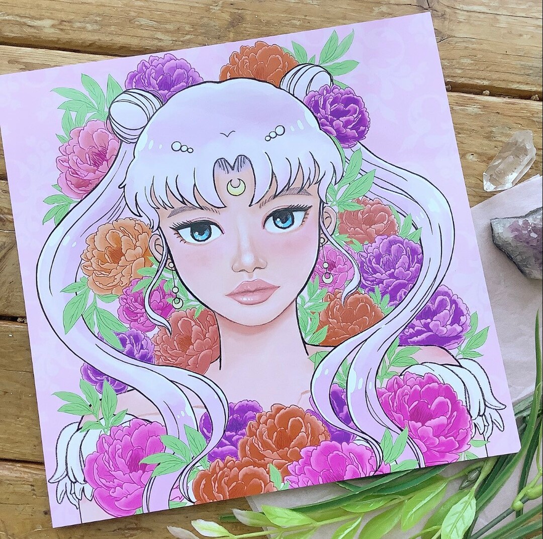 Moon Princess Duo | 8x8 Digital Art Print Illustration | Anime, Manga ...