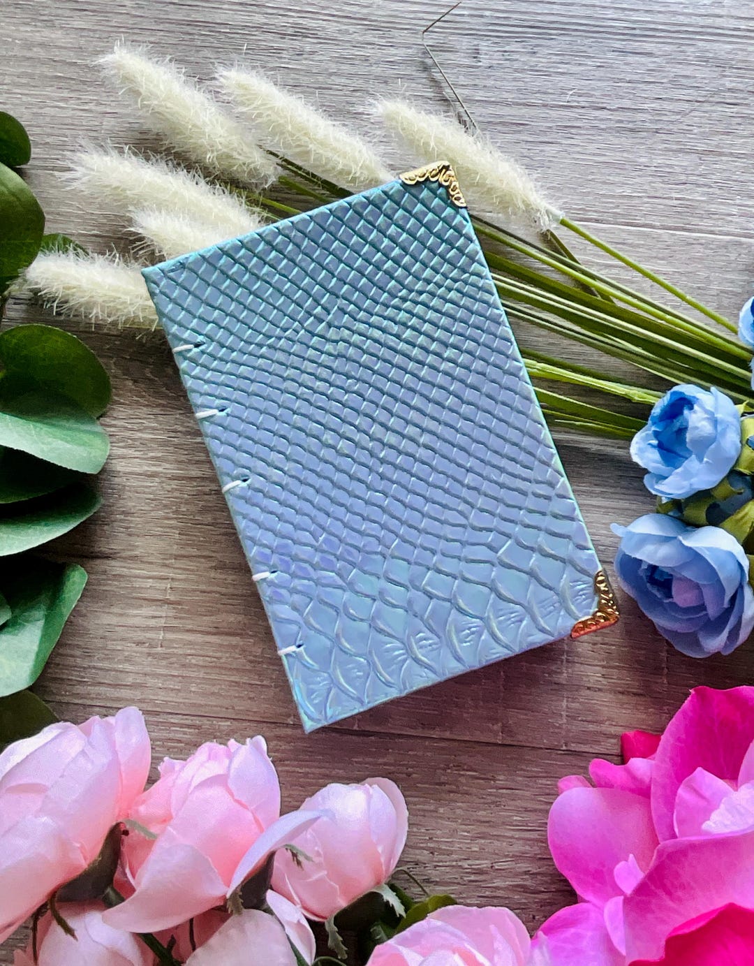 Mermaid Scale Faux Leather Coptic-bound Sketchbook – Gold Corner ...