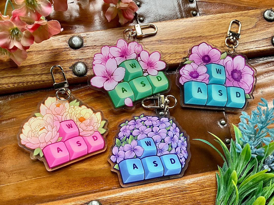 WASD Gamer Acrylic Charms | Double-sided, Mechanical Keyboards, Gaming ...