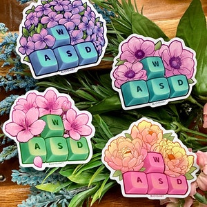 WASD PC Gaming Stickers | Art, Gamer, Kawaii, Anime, Lofi, Egirl ...