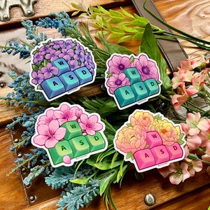 WASD PC Gaming Stickers | Art, Gamer, Kawaii, Anime, Lofi, Egirl ...