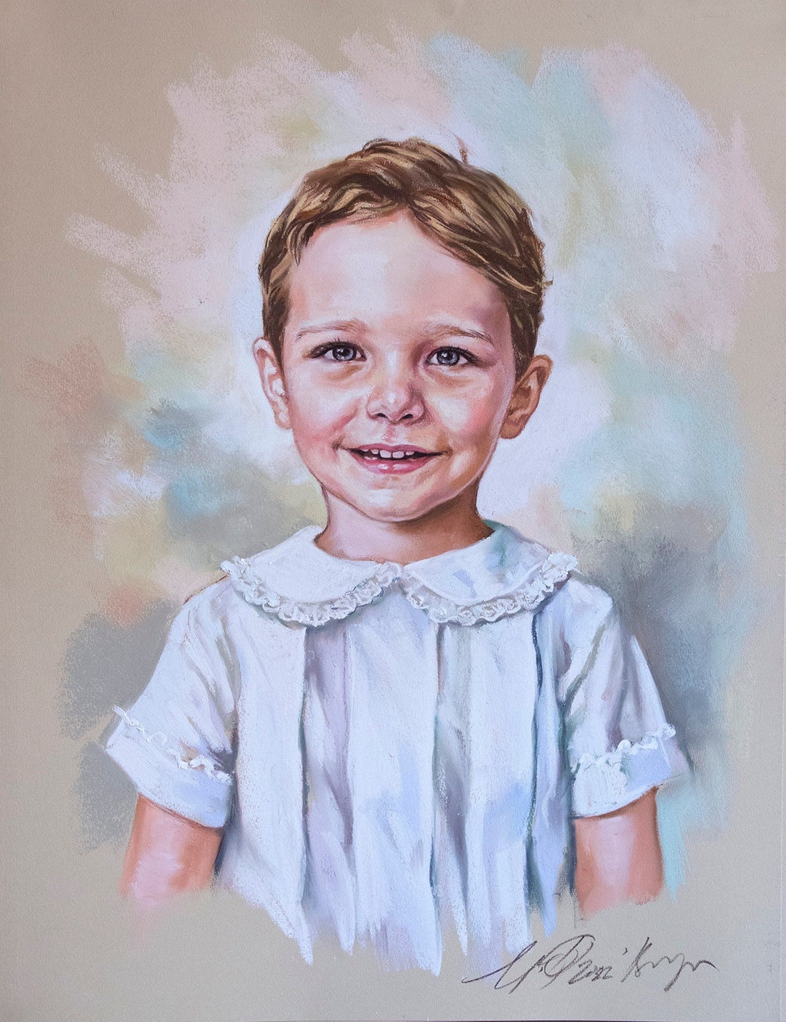 Custom Pastel Portrait From Photography. Pastel Portrait of a Boy ...
