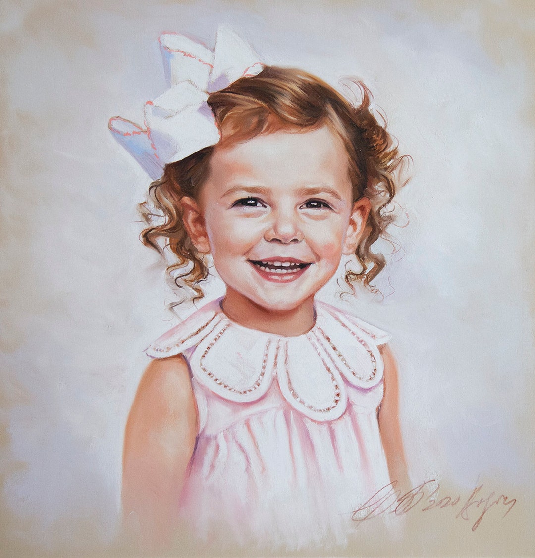 Pastel Portrait, Commission Children Portraits, Girl Pastel Painting - Etsy