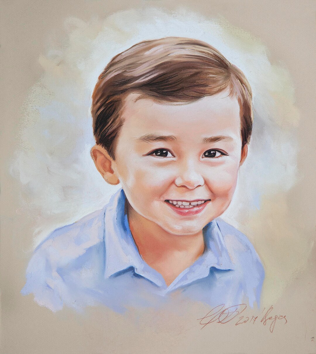 Small Size Pastel Portrait, Original Child Portrait - Etsy