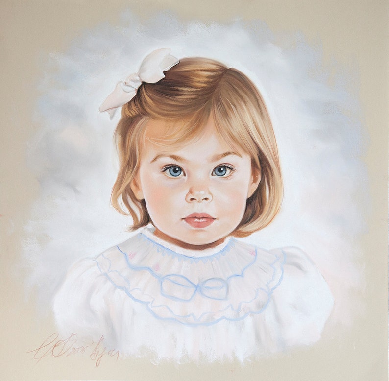 Custom Portrait Pastel Portrait of a Girl From Photography - Etsy