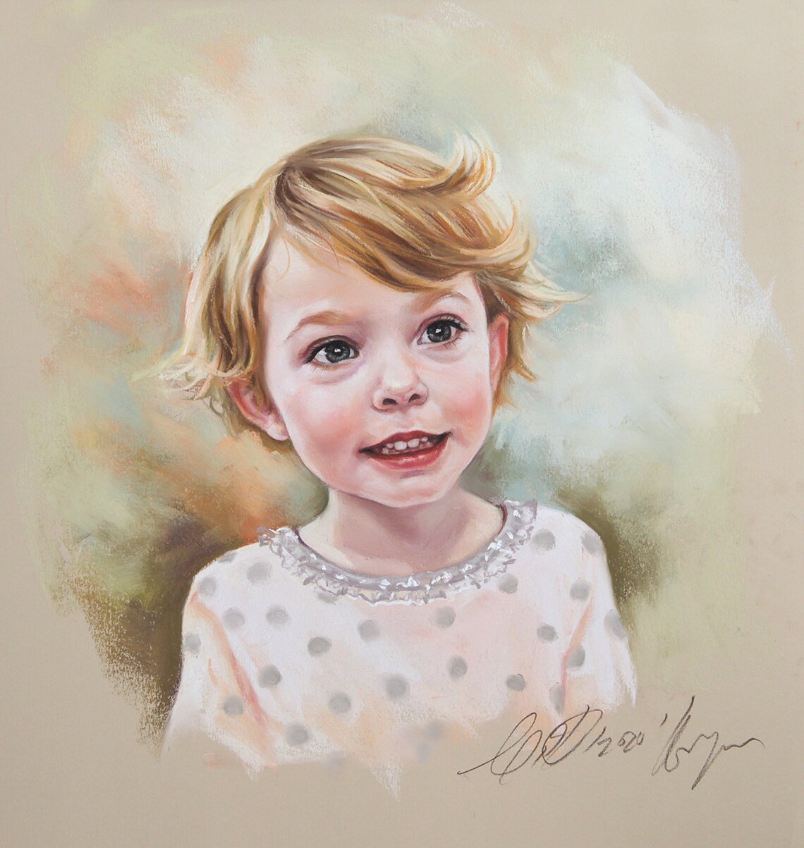 Fresh Portrait Painting, Pastel Portrait From Photography, Pastel ...