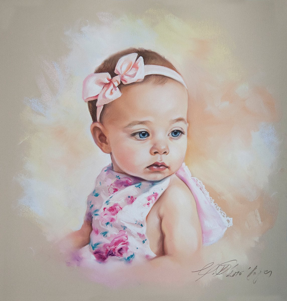 Pastel Portrait of a Baby Girl , Original Pastel Painting - Etsy