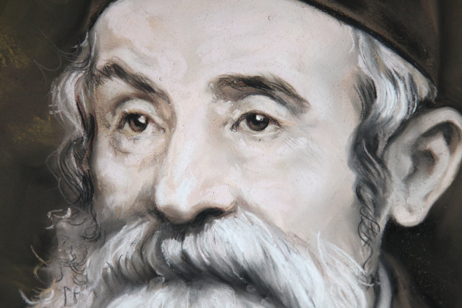 Portrait of an Old Rabbi Pastel Portraits - Etsy