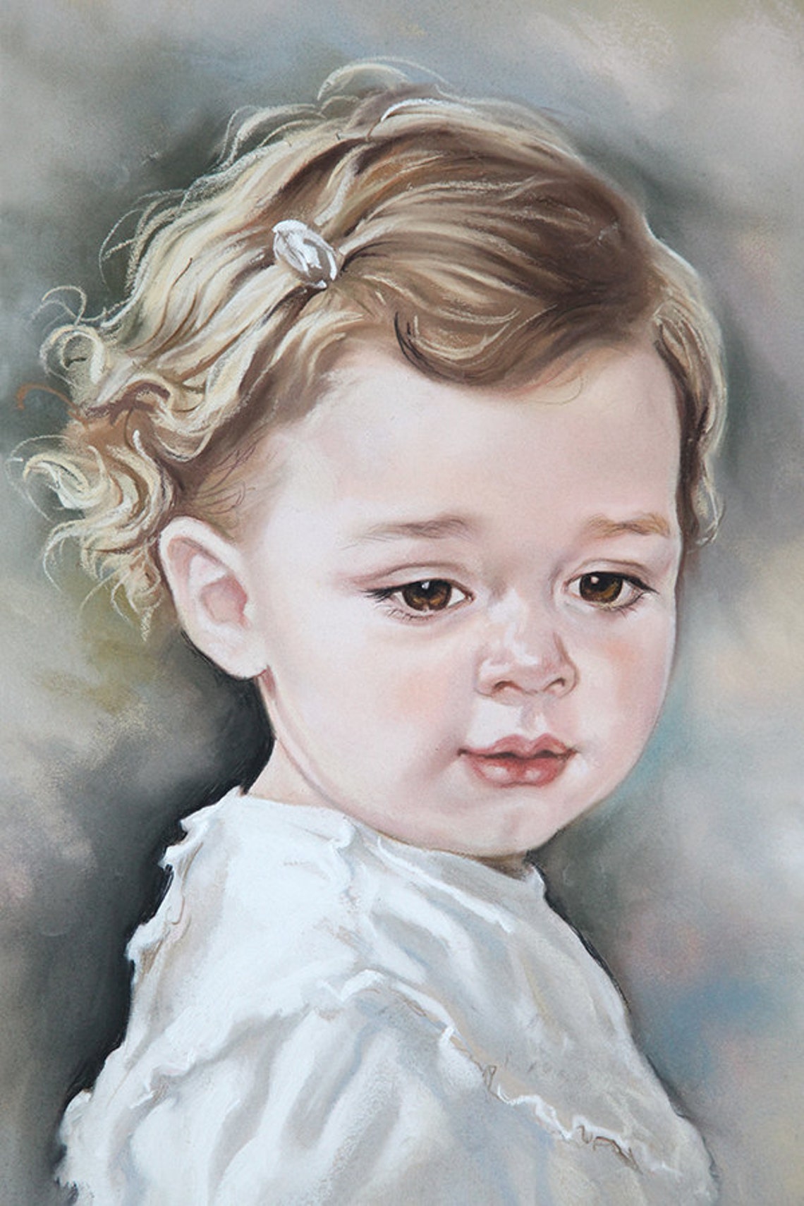 Custom Pastel Portrait of a Baby Girl. Baby Portrait - Etsy