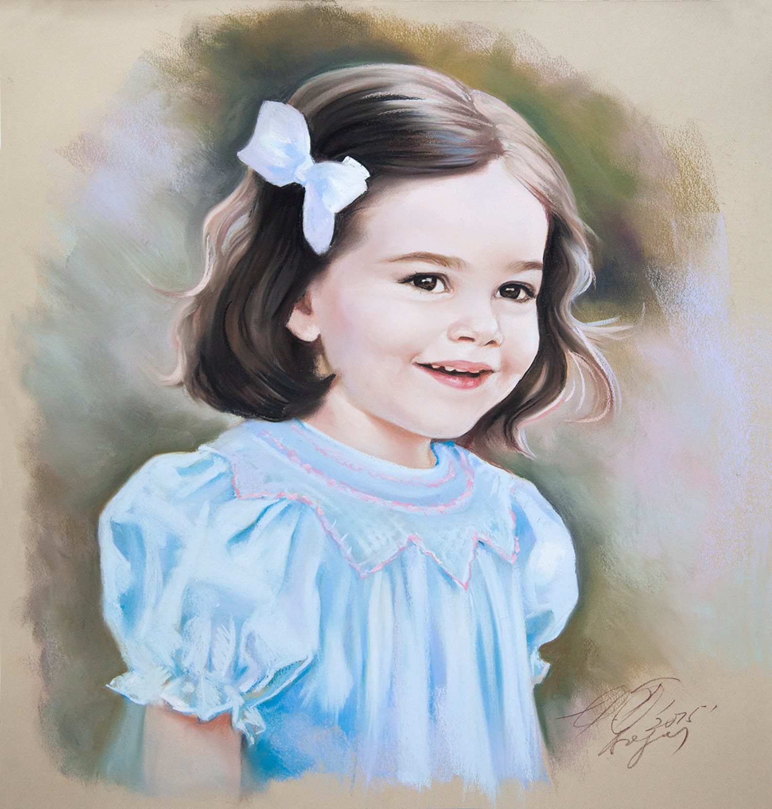 Children Pastel Portrait - Etsy