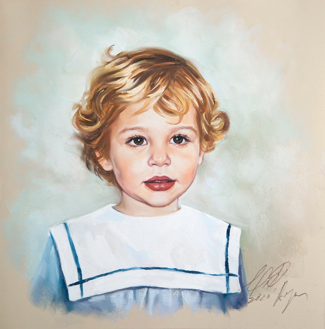 Custom Pastel Portrait From Photography. Pastel Portrait of a - Etsy