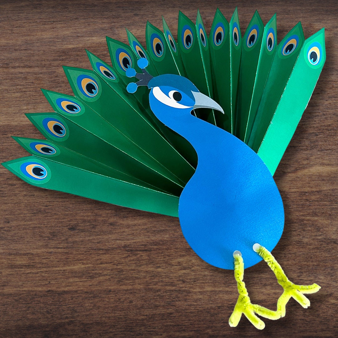 PEACOCK Peafowl Bird Craft W/printable Pieces & Step-by-step ...