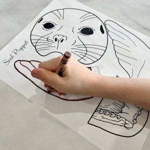 Preschool/kindergarten FUR SEAL Paper Bag Puppet Craft W/instructions ...