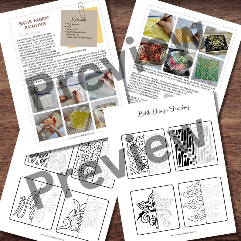 INDONESIA Asia Traditional BATIK Fabric Process Art Activity & Design ...