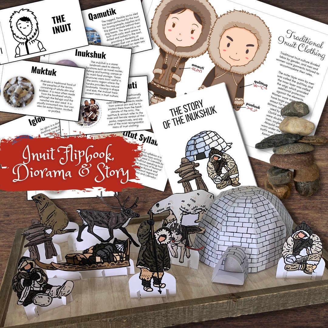 INUIT Bundle - 3D Arctic Igloo Diorama, Flipbook, Poster & Inukshuk ...