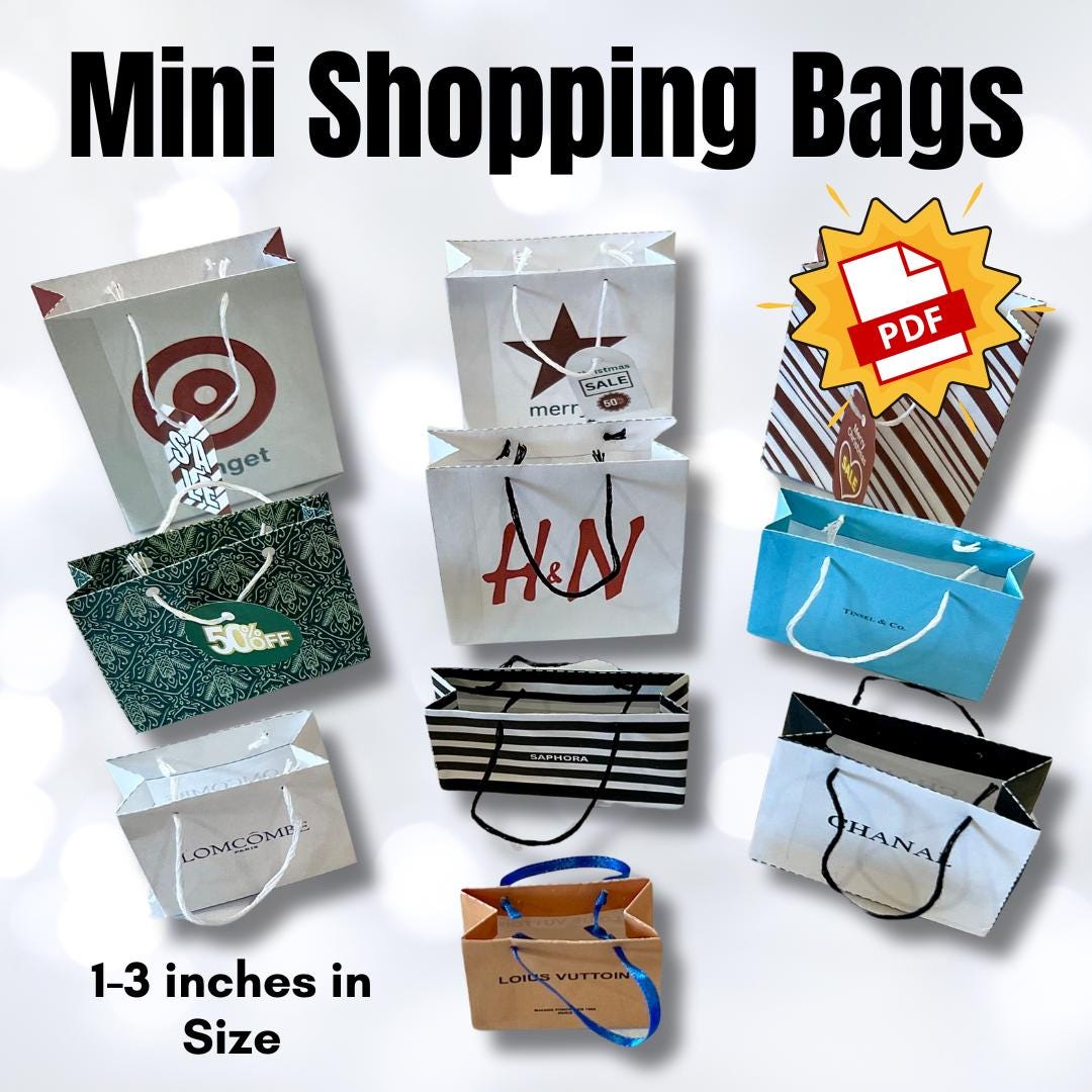 Mini Shopping Bags | Designer Retail Therapy | Dollhouse & Holiday Elf ...