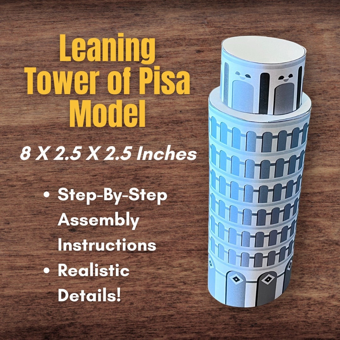 ITALY Leaning Tower of Pisa Italian Printable 3D Paper Model Diorama ...
