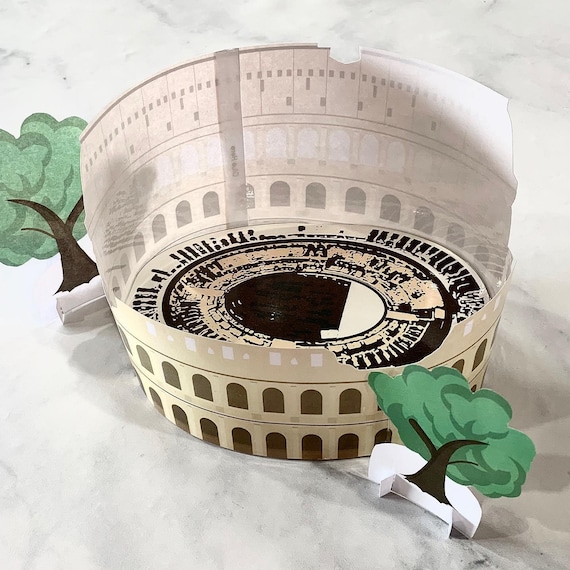 Italy Italian Printable 3D Paper Model Diorama Roman Colosseum | Etsy