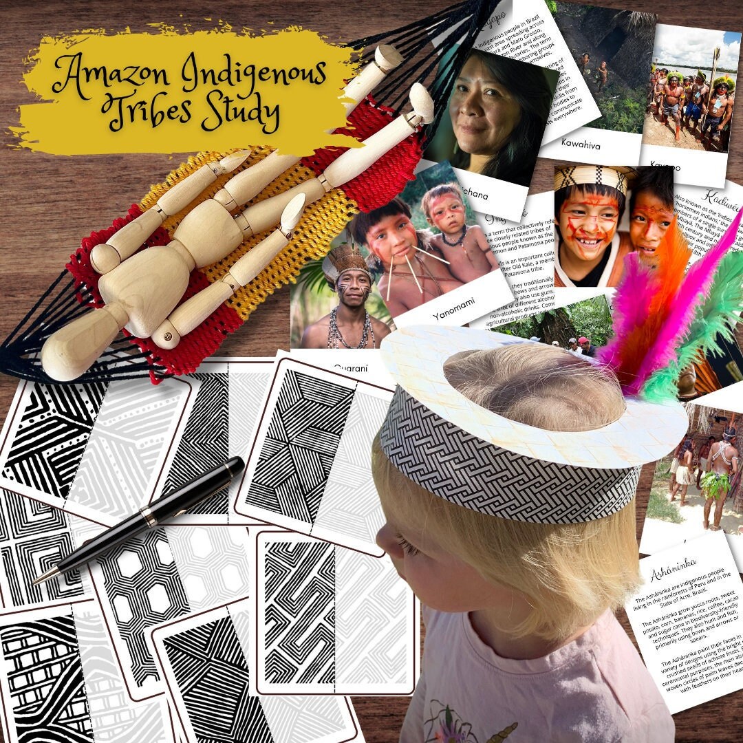AMAZON River Amazonia Indigenous Tribes Info Cards, Crafts (hammock ...