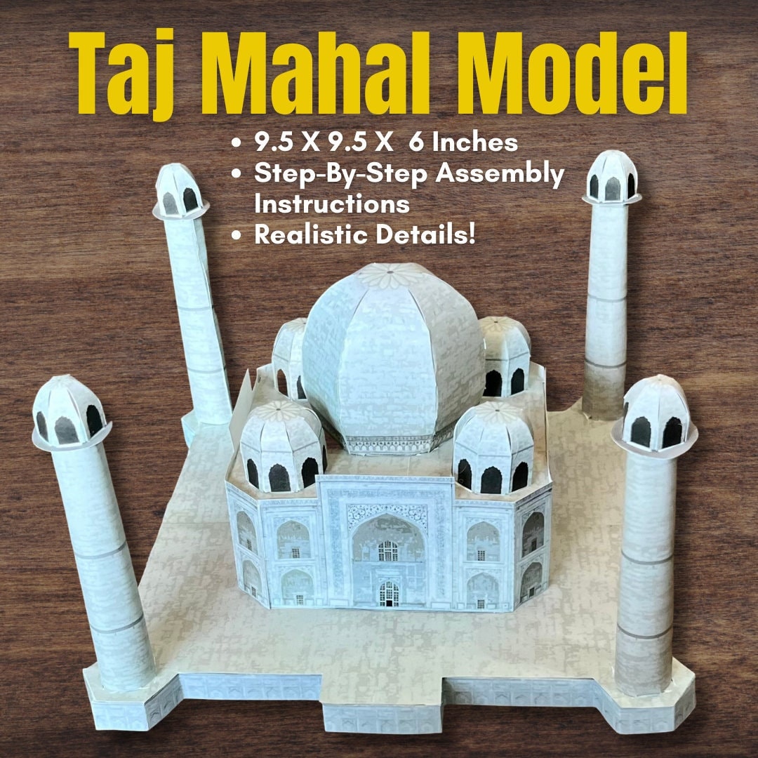 3D Paper Model INDIA Asia TAJ MAHAL Landmark Diorama *realistic* W ...