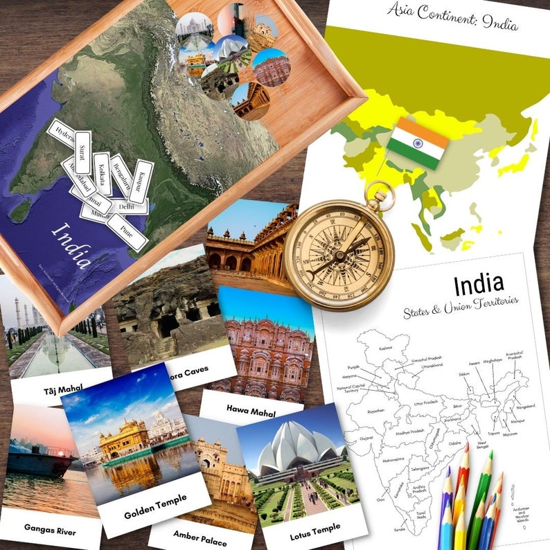 INDIA Asia Country Geography Landmarks, States, Cities, Map Continent ...