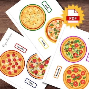 Montessori-inspired Pizza Fractions | Hand's on Math Resource | 1/2 1/3 ...
