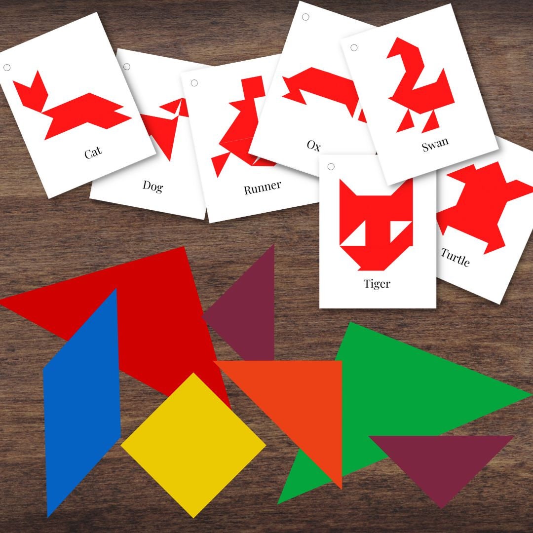 TANGRAM Puzzle Activity Cards & Puzzle Pieces Asian - Etsy