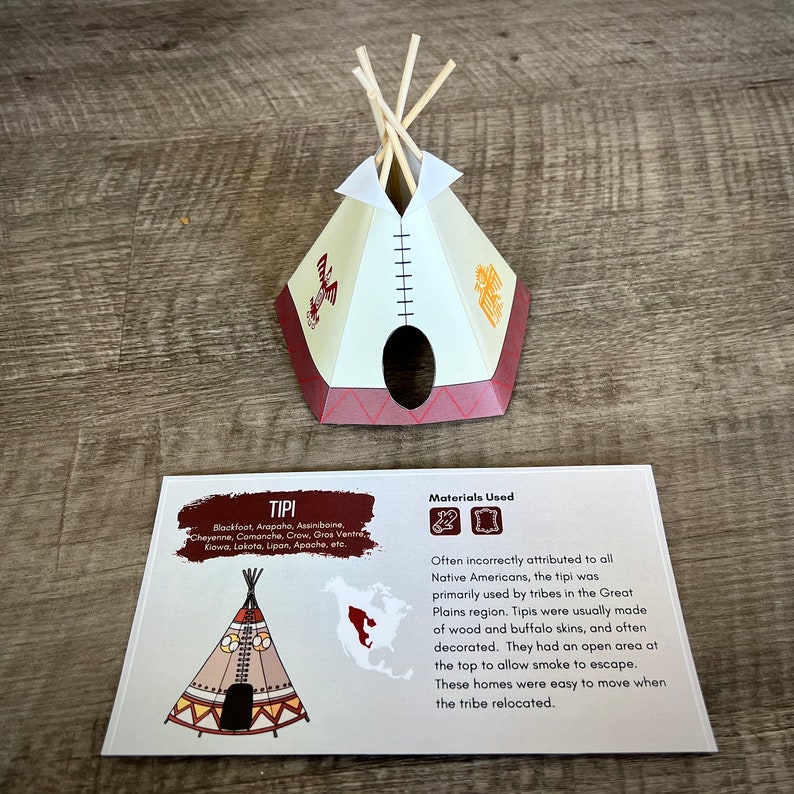 NATIVE AMERICAN Shelters Dwellings - Eight 3D Paper Models! | Tipi ...