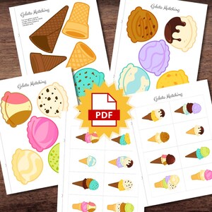 Montessori-inspired ICE CREAM Gelato Matching Activity - Pattern ...