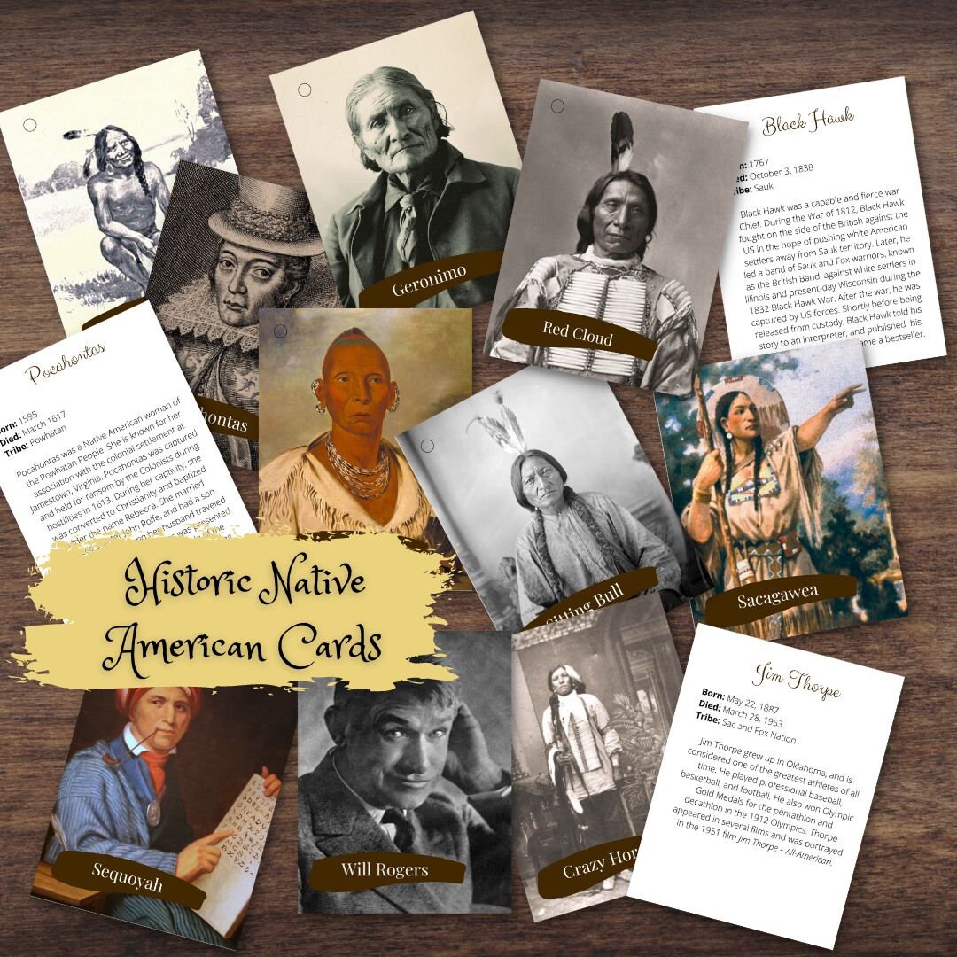 Historic Native American Indian First People Info Flash Cards - Etsy