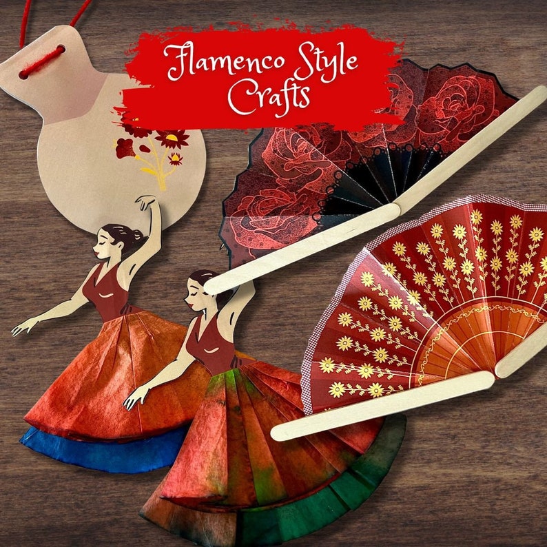 SPAIN España Spanish Flamenco Crafts Dancer, Fan, Castanet Printables ...