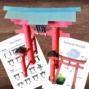 JAPAN Japanese Itsukushima Shrine Torii Model Printable 3D Paper Shinto ...