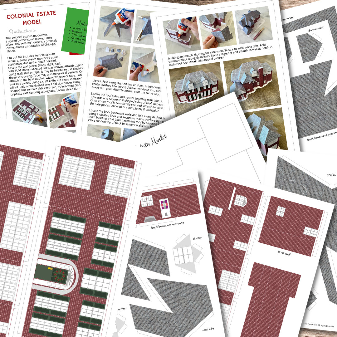 Mccallister "home Alone" Inspired 3D Paper House Model Diorama *digital ...