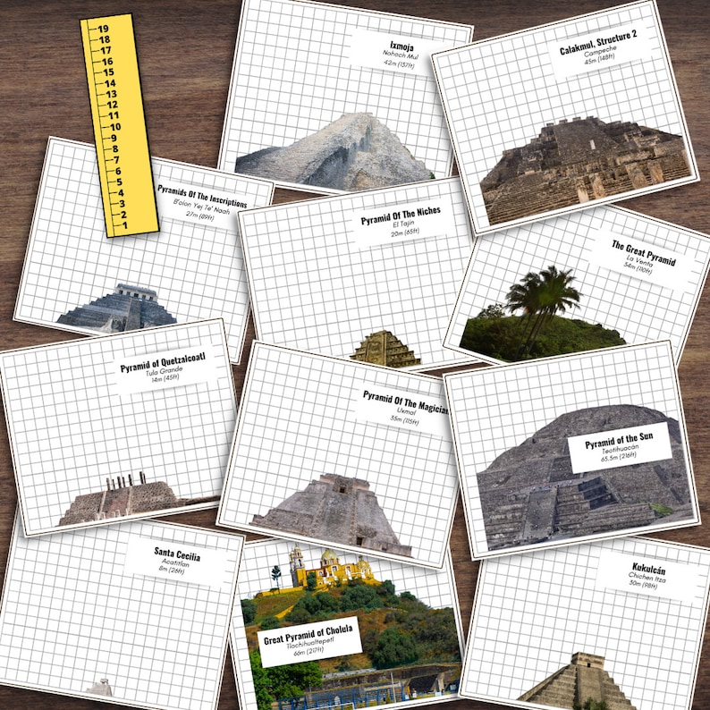 Units of Measurement - MEXICAN Mesoamerica Pyramid Measuring Cards - Etsy