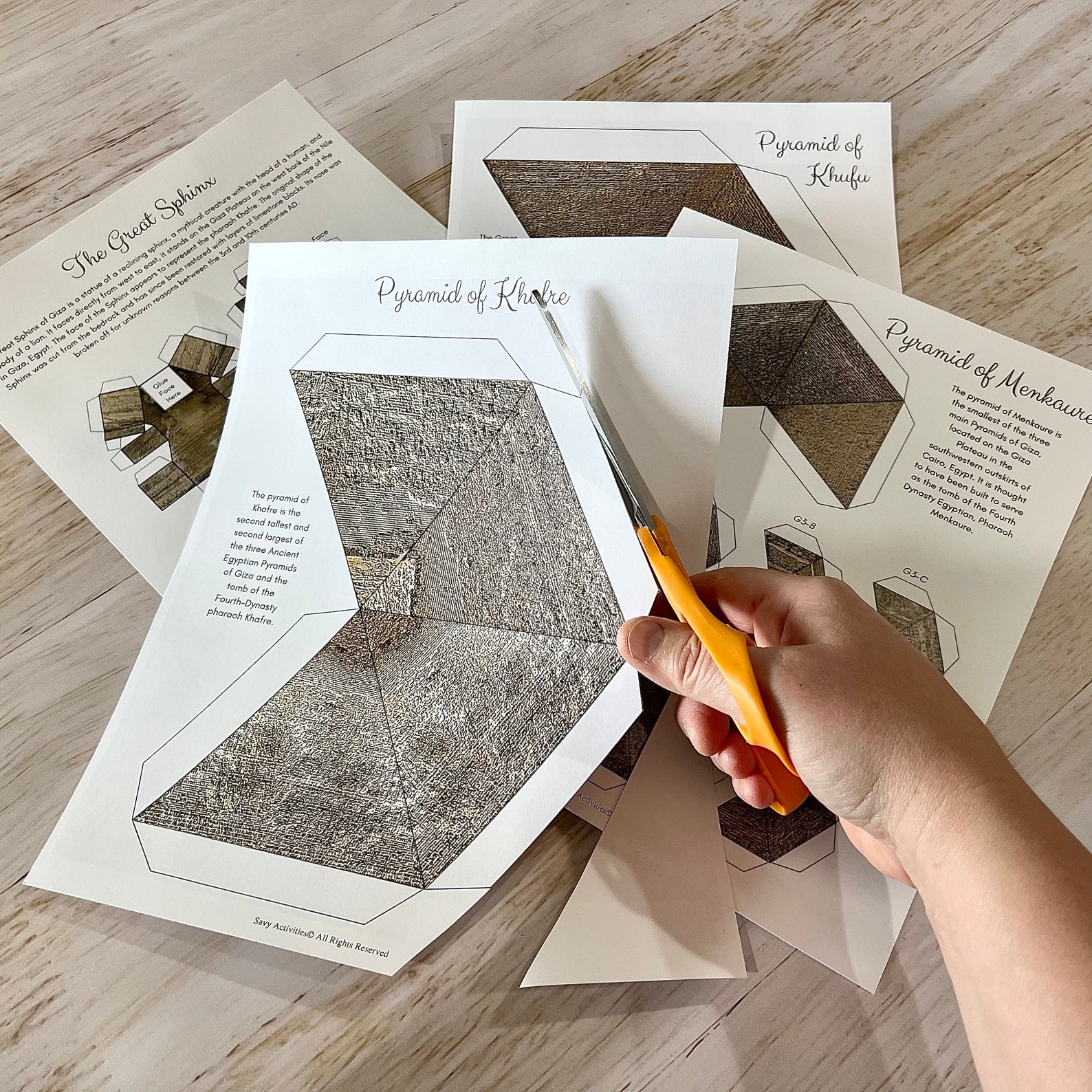 3D Model GIZA Great Pyramids Ancient Egypt Paper Diorama Model ...