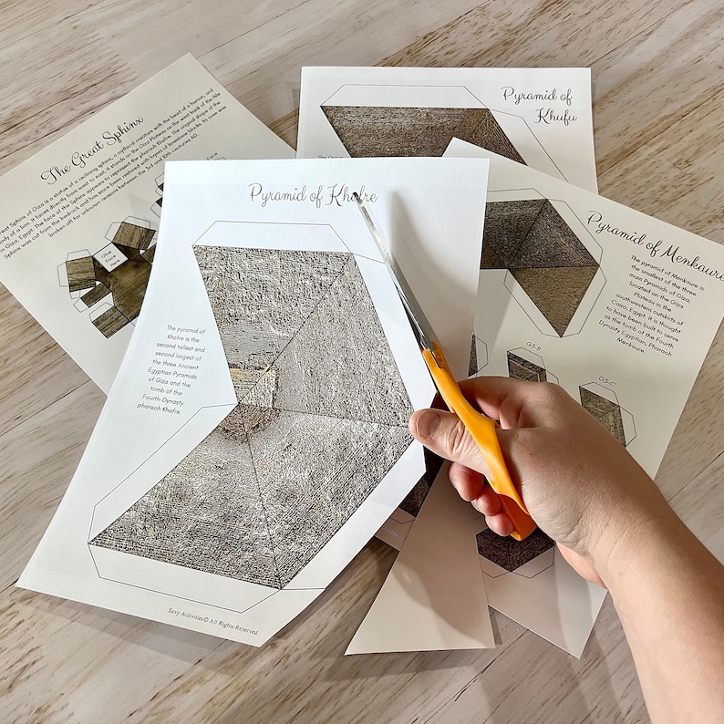 3D Model GIZA Great Pyramids Ancient Egypt Paper Diorama Model - Etsy UK