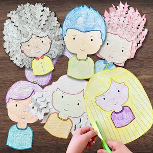 Coloring & Cutting Hair Activity - Promotes Scissor Skills *8 DESIGNS ...