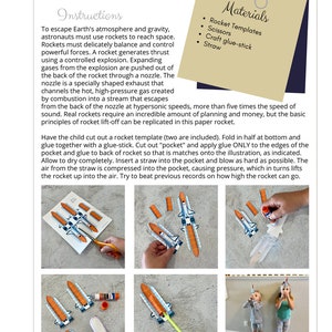 Air-powered Straw ROCKET Science Activity & Astronaut Craft Printable ...