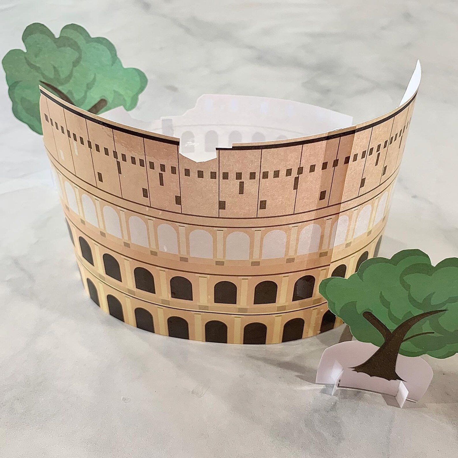 Italy Italian Printable 3D Paper Model Diorama Roman Colosseum - Etsy
