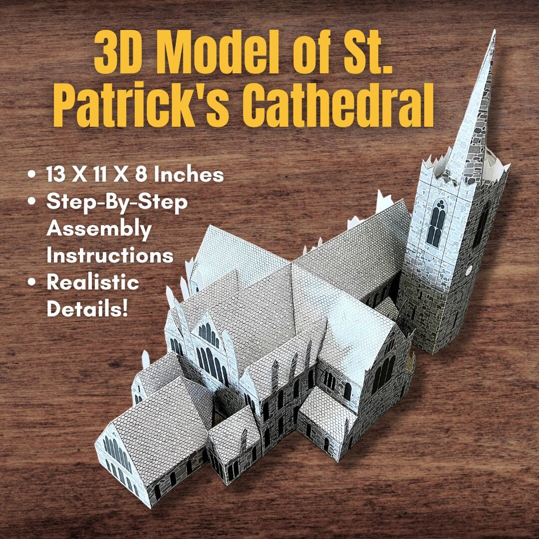 3D Paper Model ST. PATRICK'S Cathedral Dublin Diorama Church IRELAND W ...