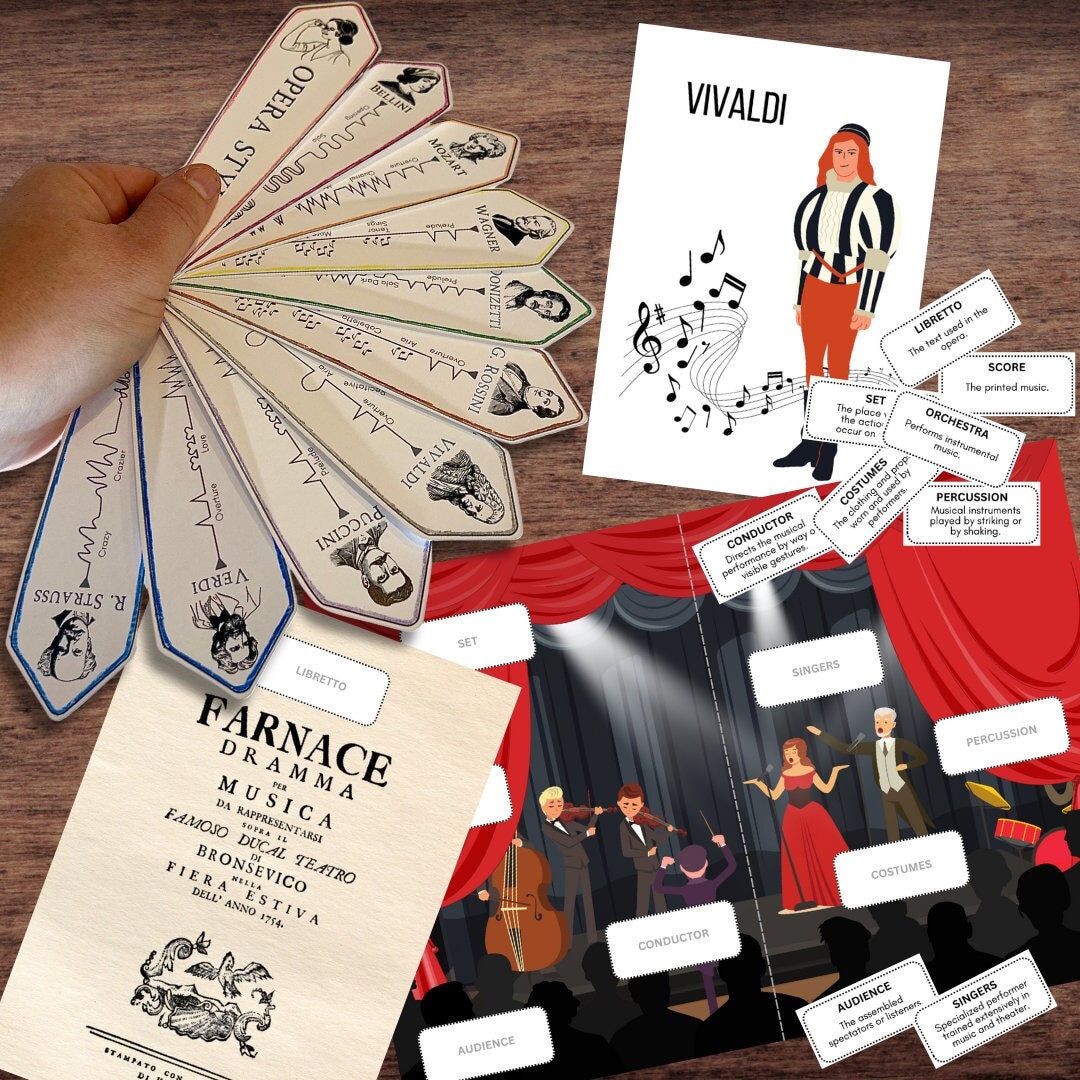 Italian ITALY OPERA Study W/style Fan Libretto Matching & Vivaldi Music ...