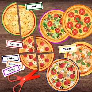 Montessori-inspired Pizza Fractions | Hand's on Math Resource | 1/2 1/3 ...