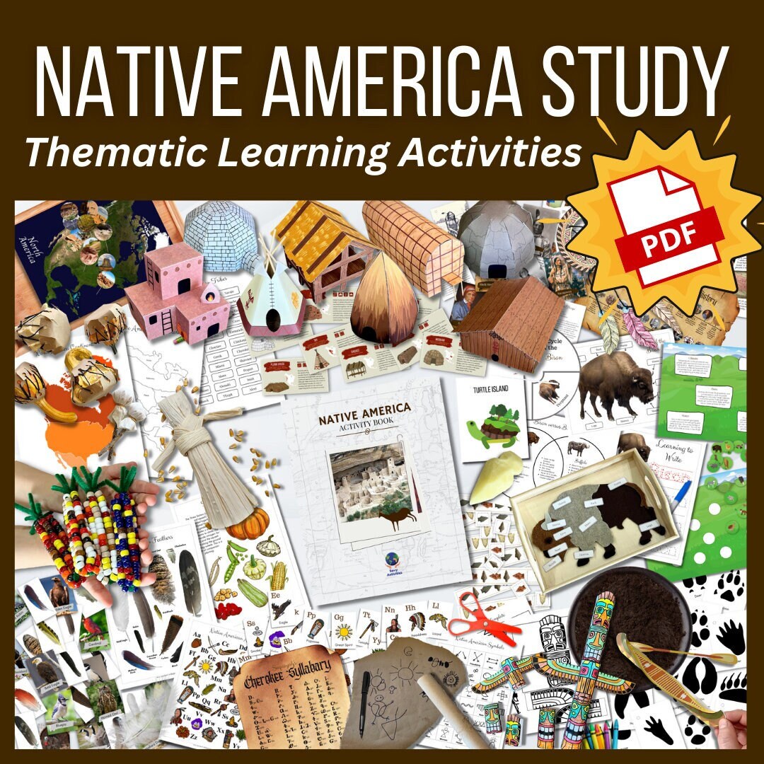 NATIVE AMERICA Educational Learning Study Digital Workbook Bundle ...