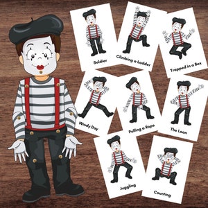 Montessori-inspired Mimic the Mime Matching Activity & Accordion Craft ...