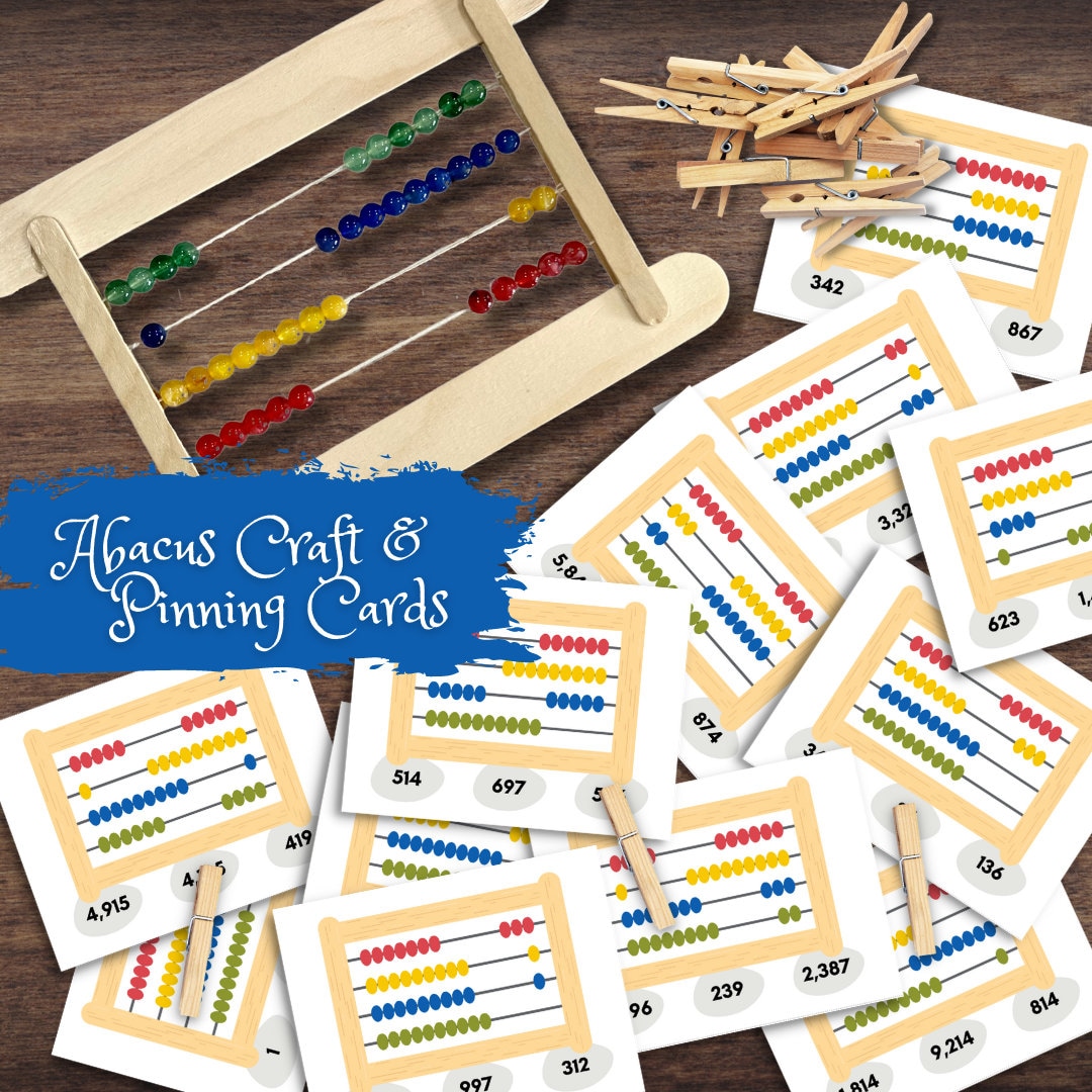 ABACUS Counting Craft Numbers Counting Clip Cards | Ancient Calculator ...