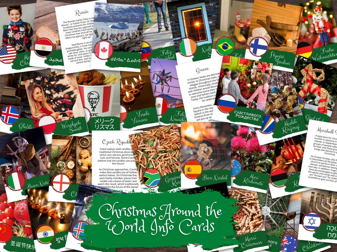CHRISTMAS Around the World Info Cards - Learn 32 Different ...