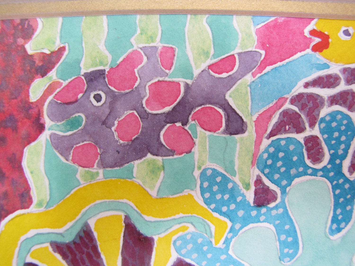 Batik-inspired Hand Painted Painting:"ocean Fans"-ocean Life-nature ...
